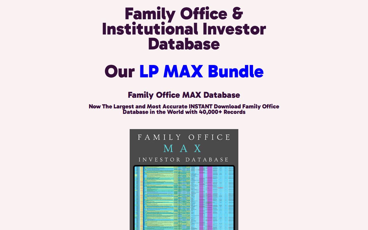 Family Office & Institutional Investor MAX Bundle